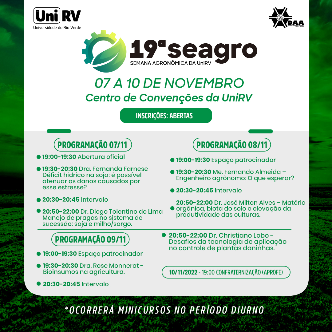 XIX edição da SEAGRO aborda temáticas atuais do agronegócio